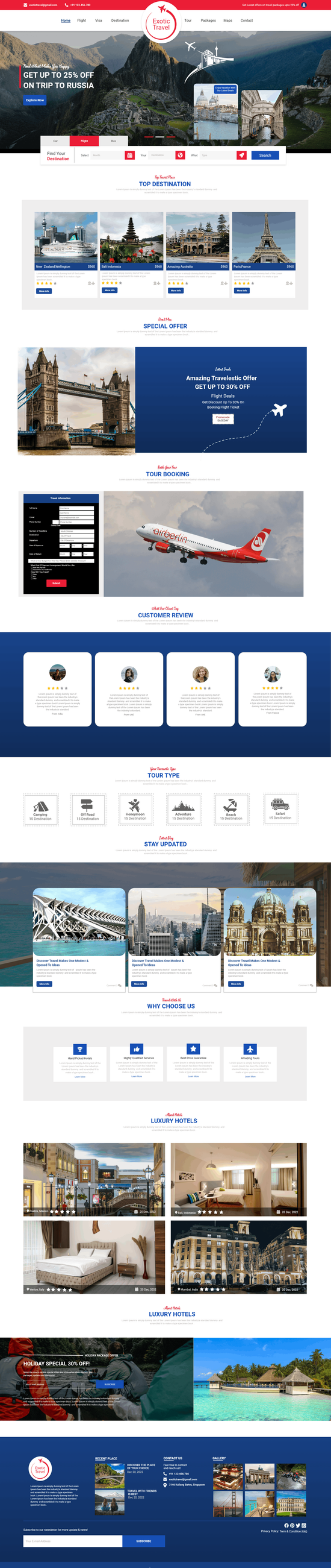 Travel Booking Website Template For Travel WordPress Website ...
